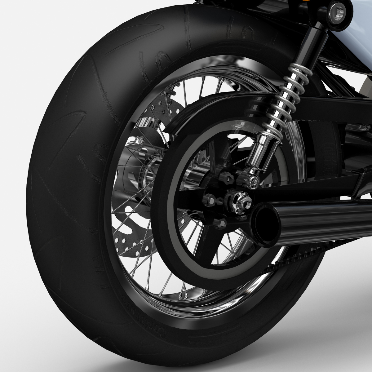 3d custom chopper motorcycle