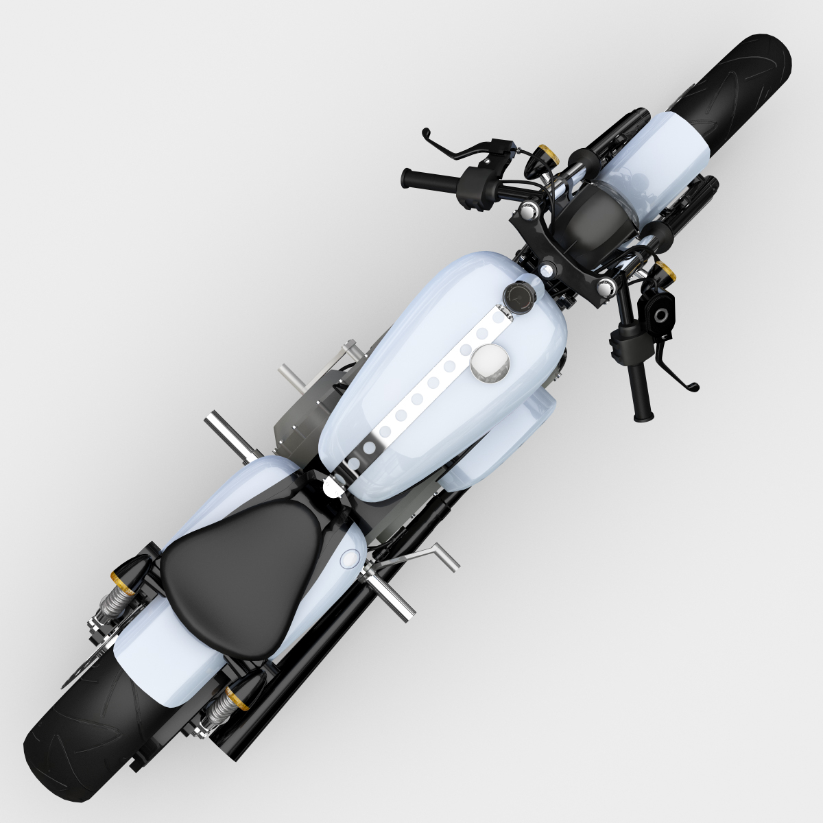 3d custom chopper motorcycle