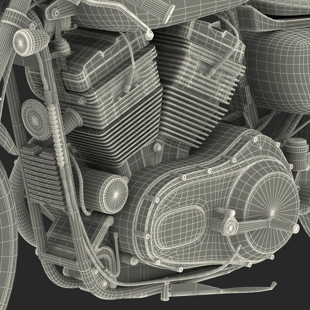 3d custom chopper motorcycle