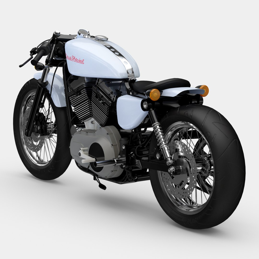 3d Custom Chopper Motorcycle