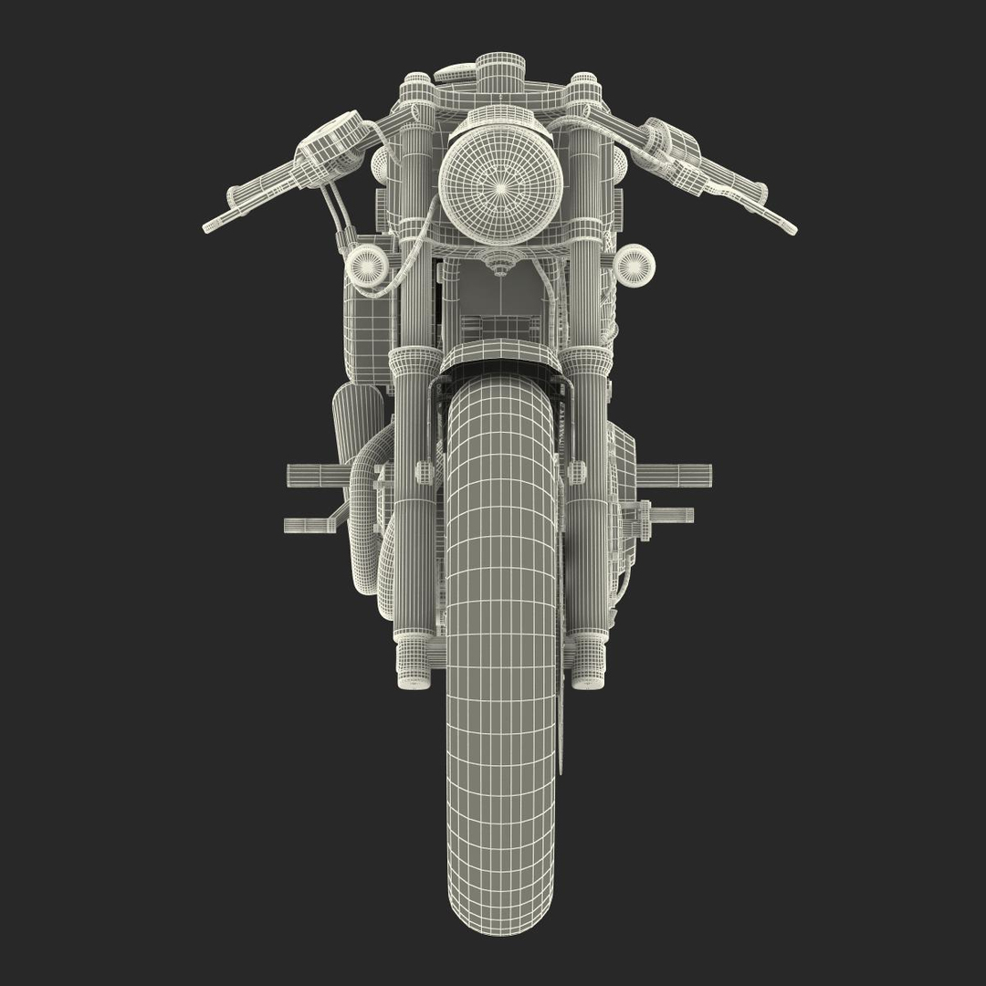 3d custom chopper motorcycle