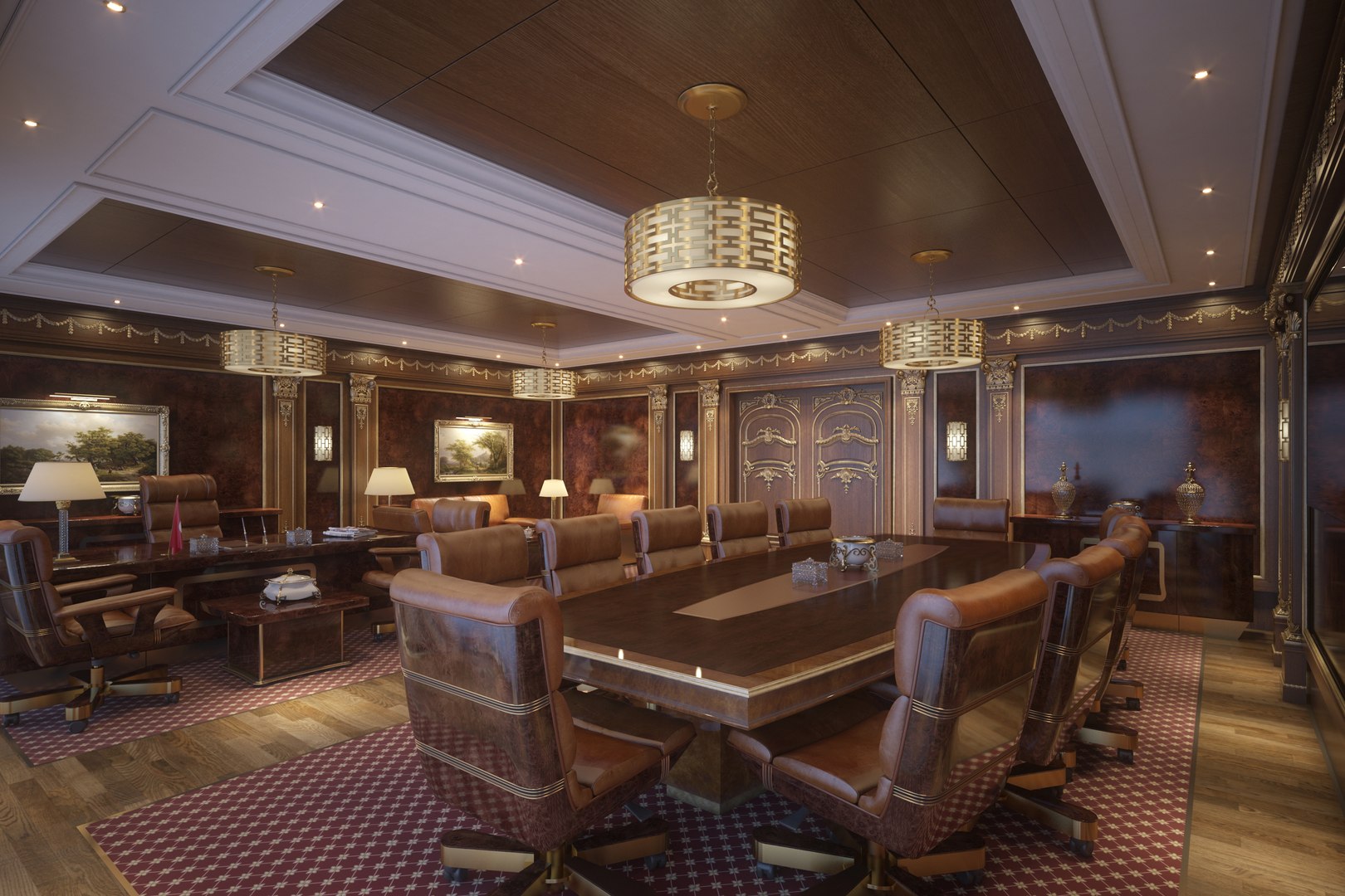 3D Executive Office Scene Model - TurboSquid 1346708