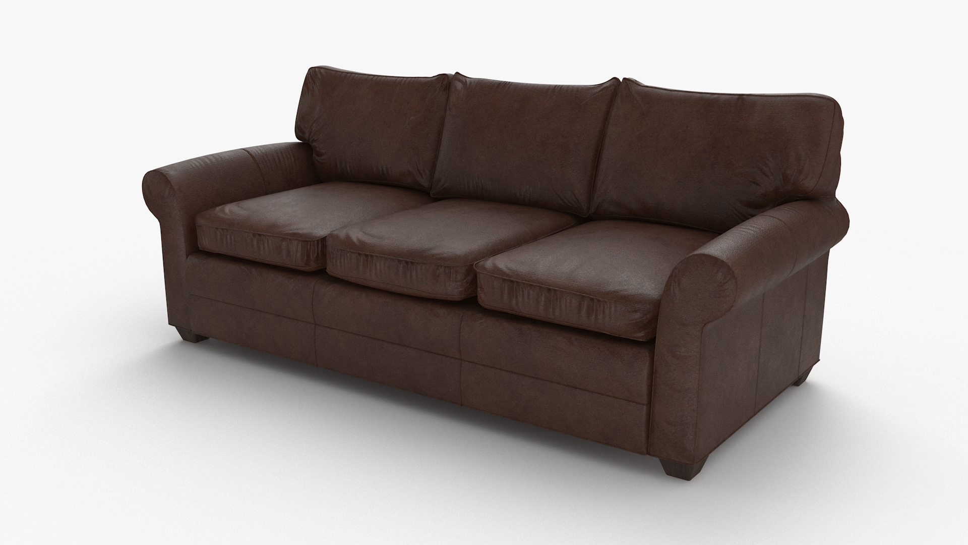 3D Ethan Allen Bennet Roll Arm Leather Sofa Model - TurboSquid 1967238