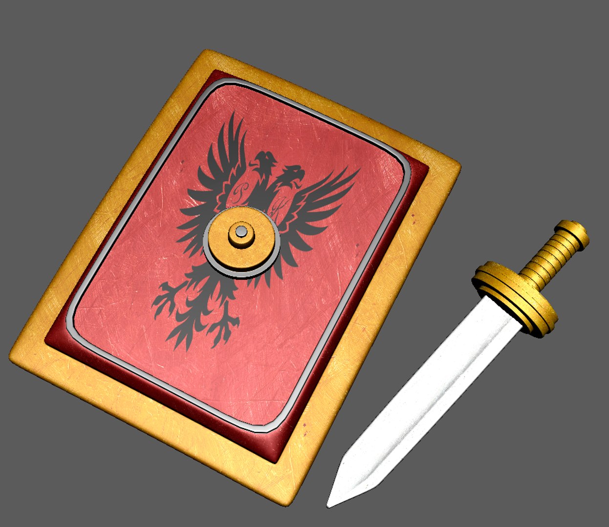 roman shield sword fbx free