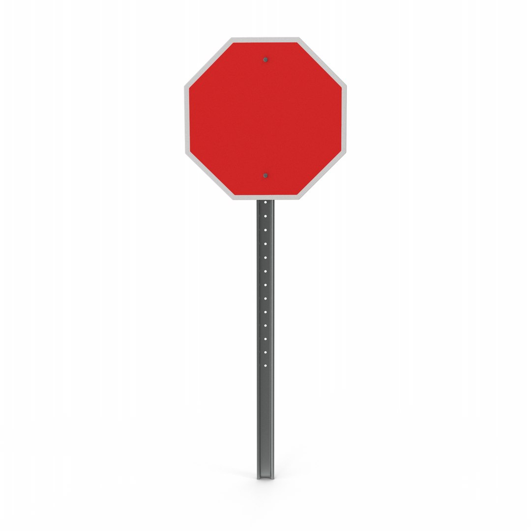 3D Model Red Road Sign - TurboSquid 2019202