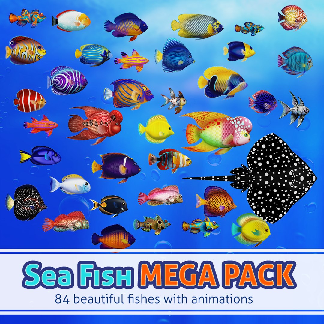 3d Model Of Pack Fishes