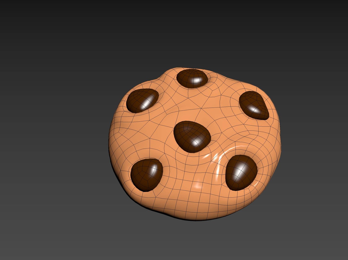 3D Cartoon Chocolate Chip Cookie - TurboSquid 2315475