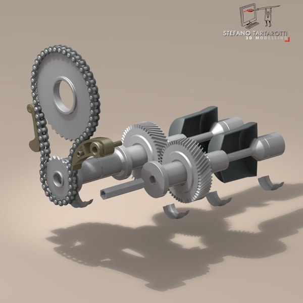 gear drive shaft 3d dxf