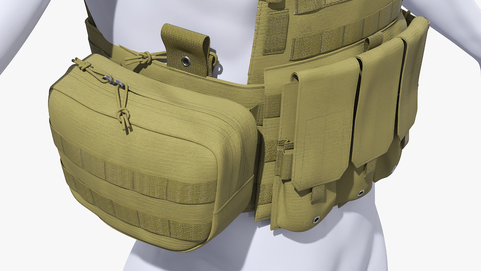 Ranger Plate Carrier With Pouches On Mannequin Green Model - TurboSquid ...