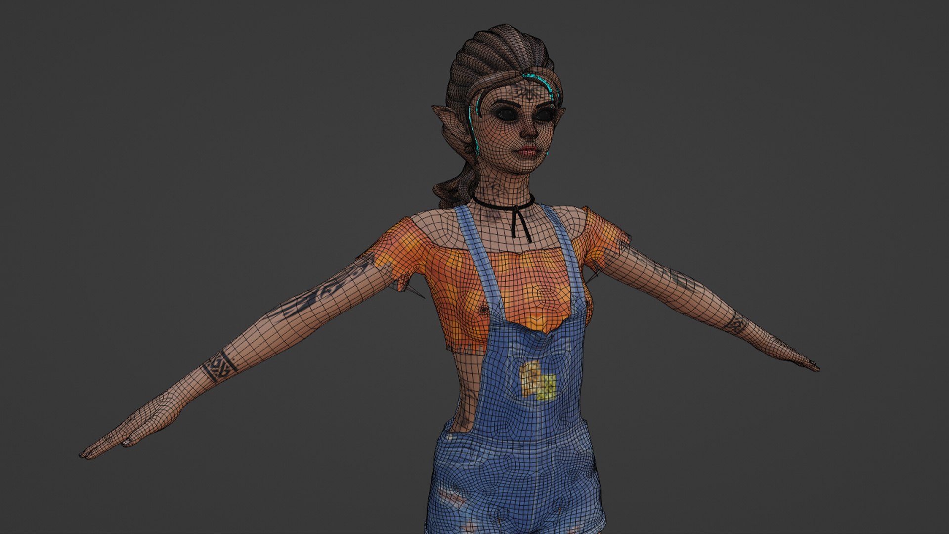 3D Model Cartoon Rigged Tattoo Fighter Girl-Lumiya Character 3D Model ...