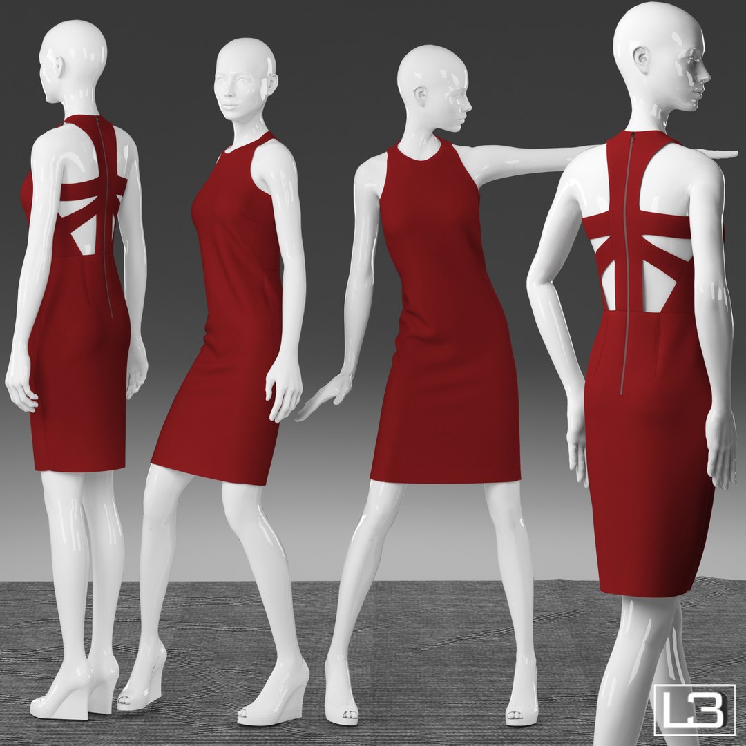 3d Fbx Woman Mannequin Clothes