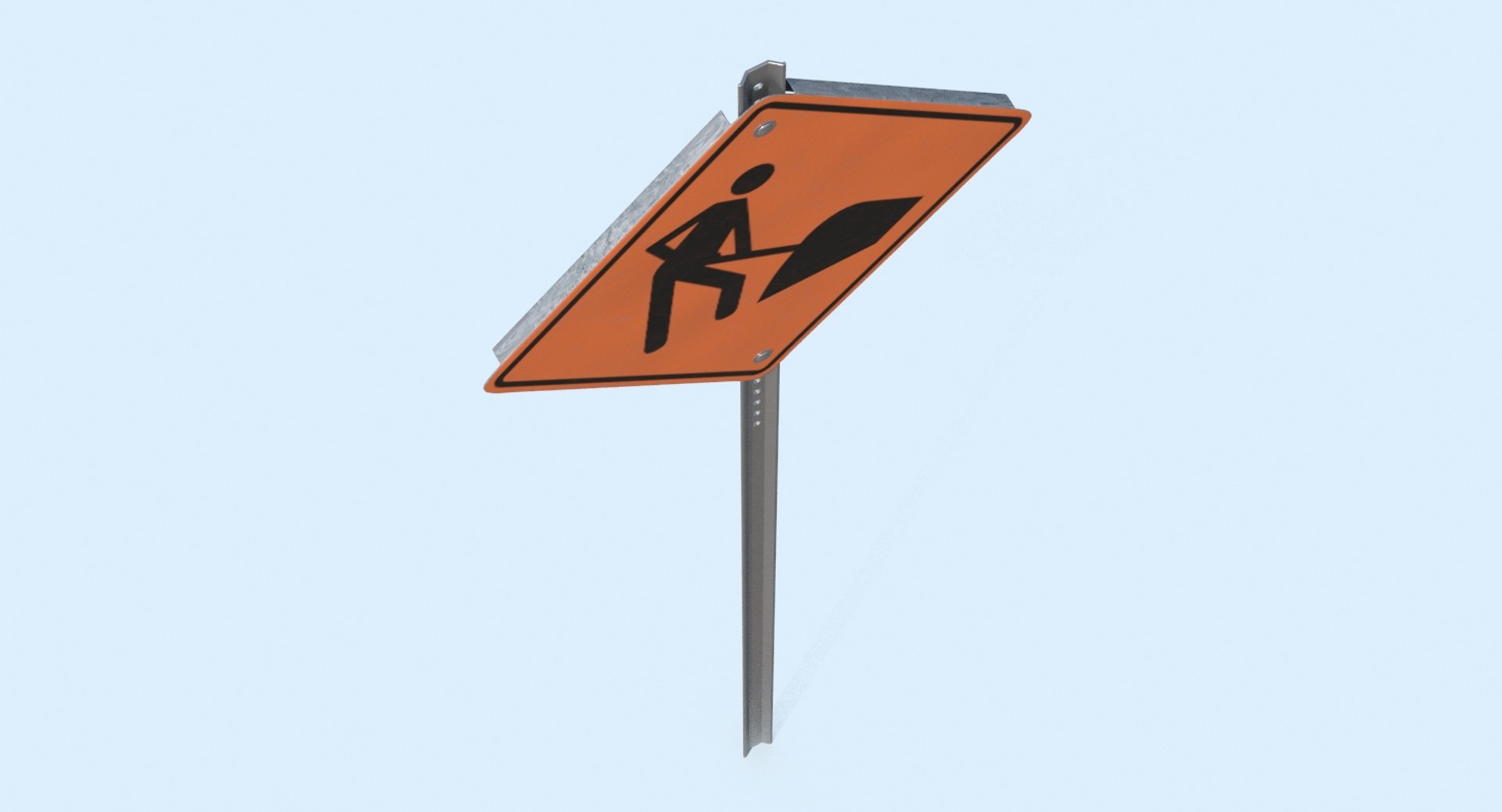 3d Construction Work Sign 01