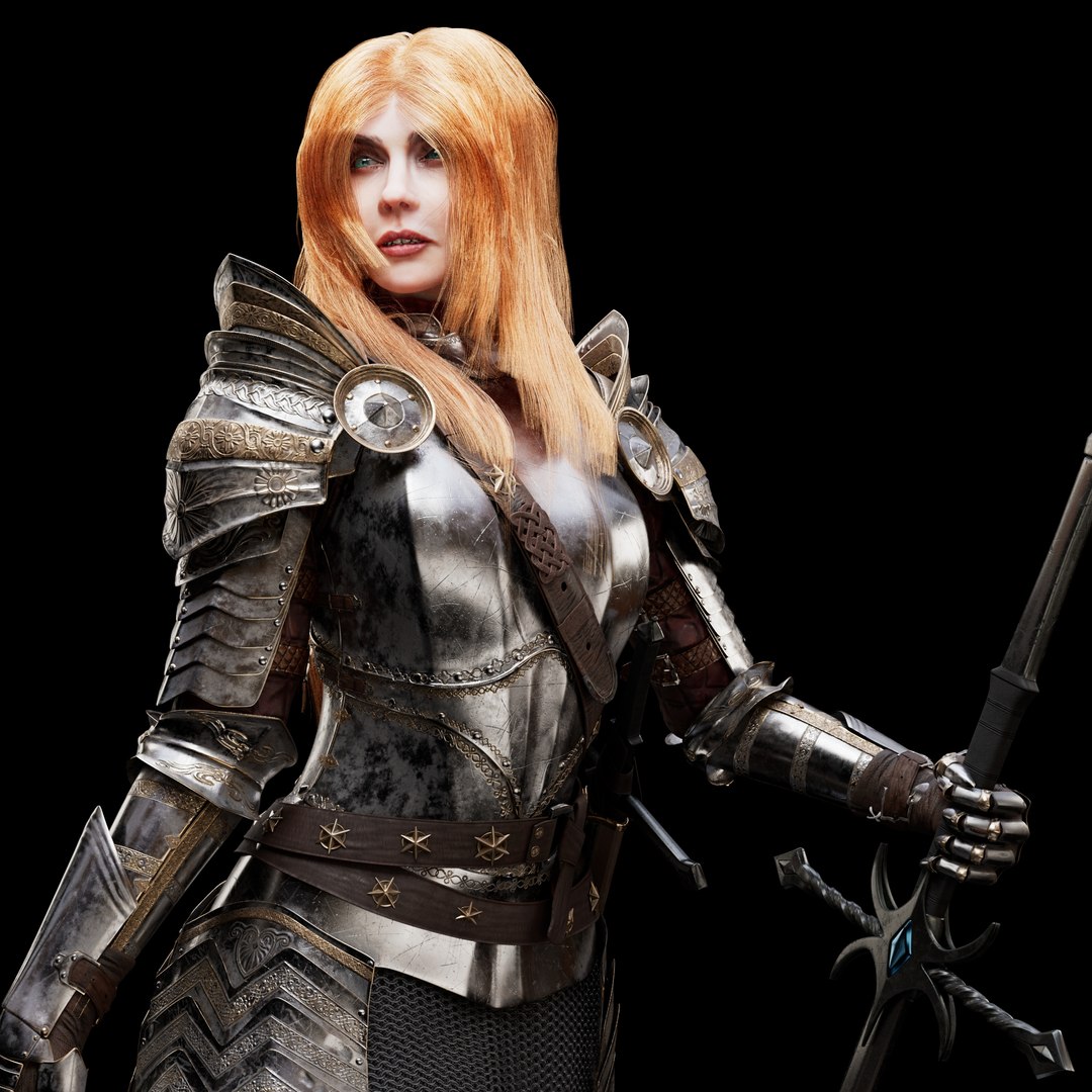 3D Femaler Knight Full Plate Cinematic - TurboSquid 2034670
