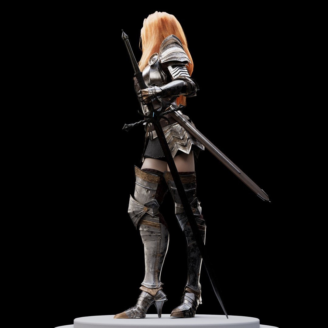 3D Femaler Knight Full Plate Cinematic - TurboSquid 2034670