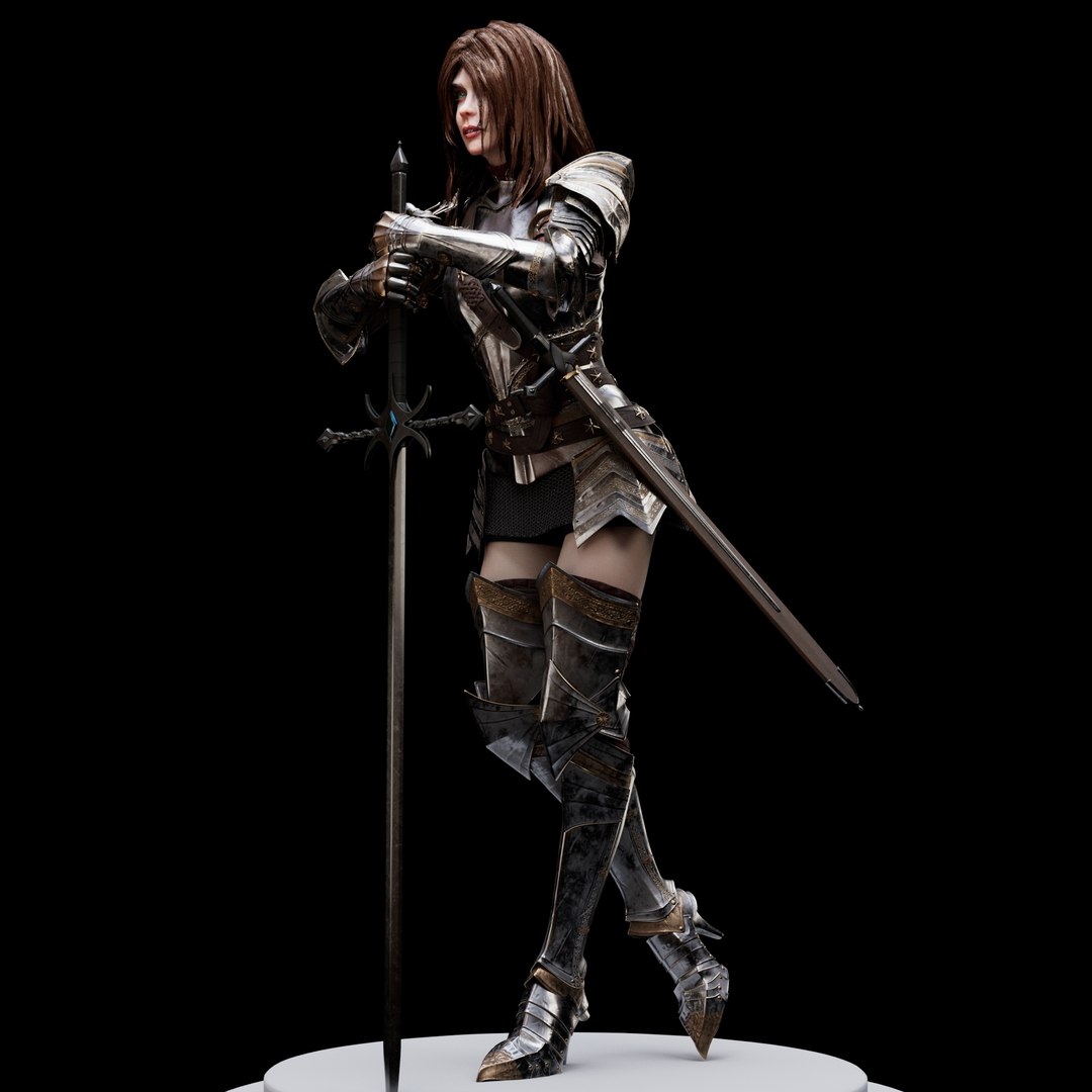 3D Femaler Knight Full Plate Cinematic - TurboSquid 2034670