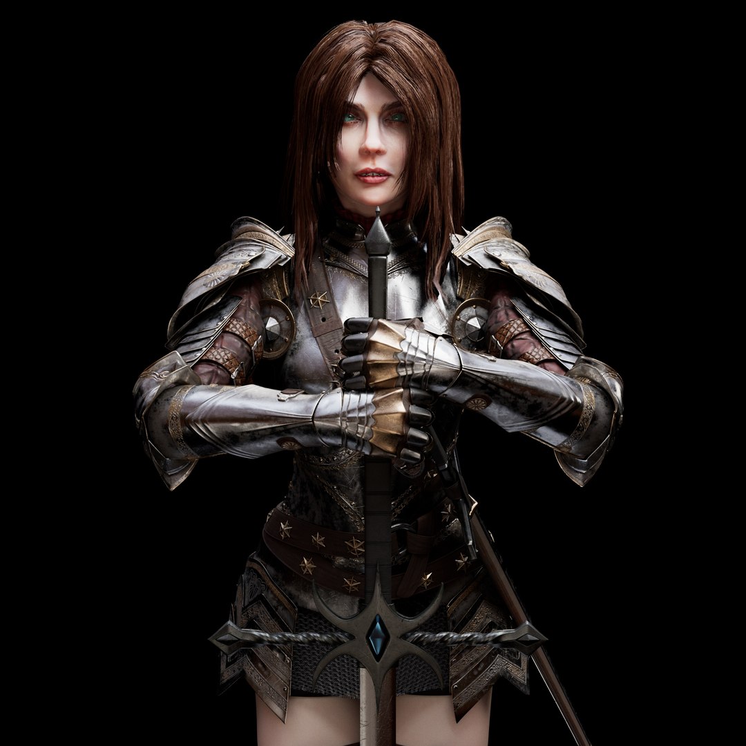 3D Femaler Knight Full Plate Cinematic - TurboSquid 2034670