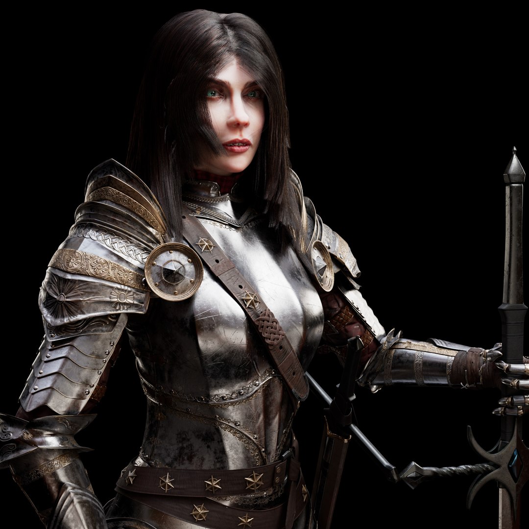3D Femaler Knight Full Plate Cinematic - TurboSquid 2034670