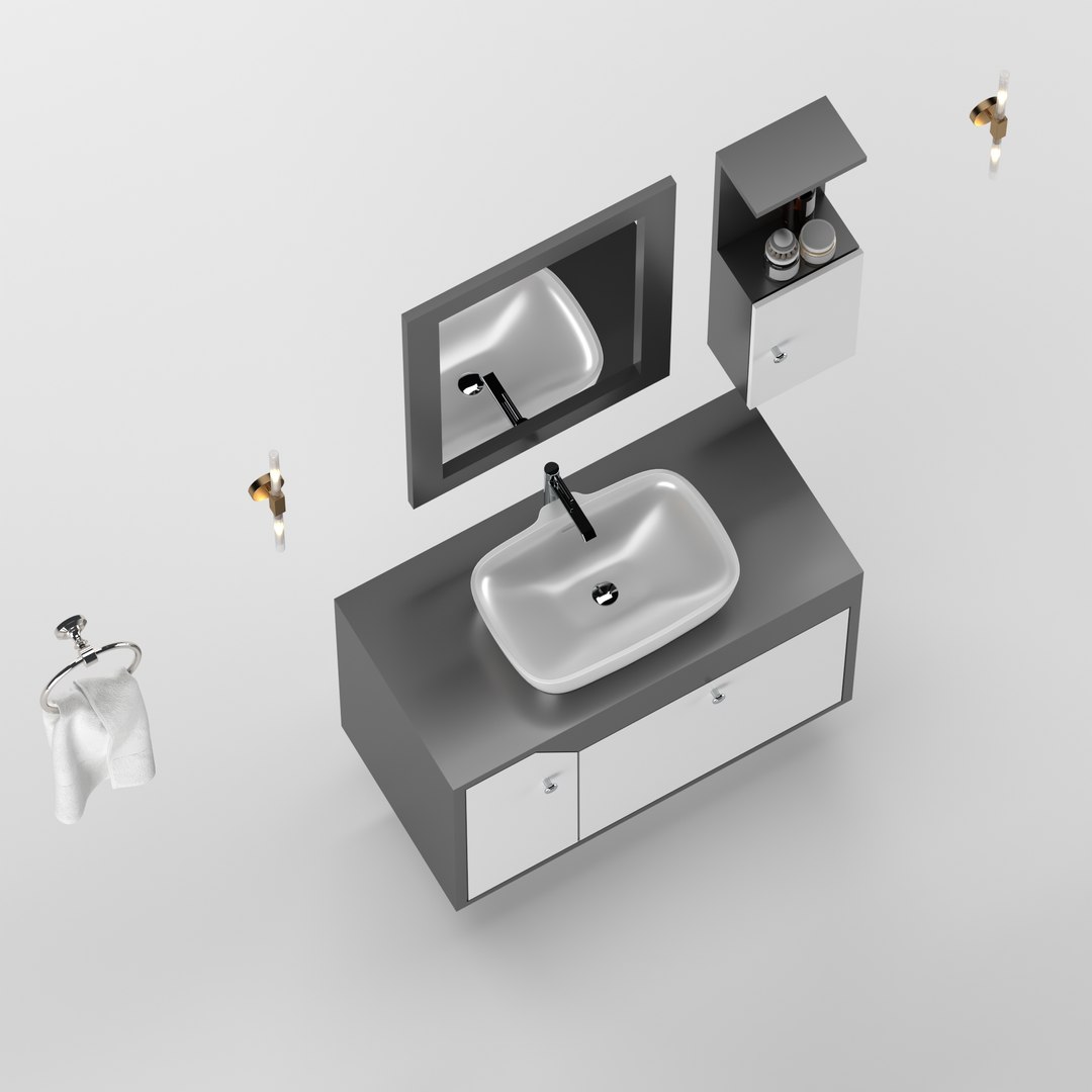 3D bathroom vanity model - TurboSquid 1805939