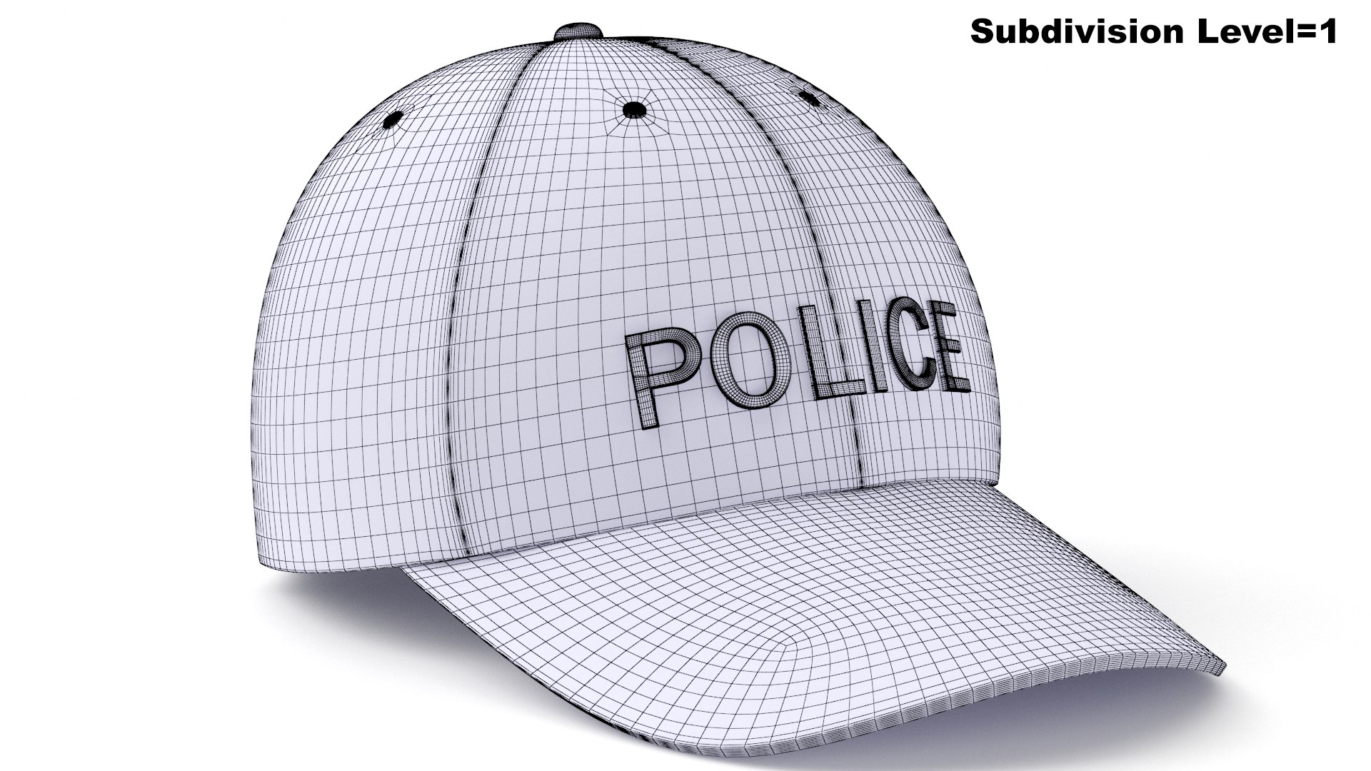 3D Police Baseball Cap Model - TurboSquid 2292821