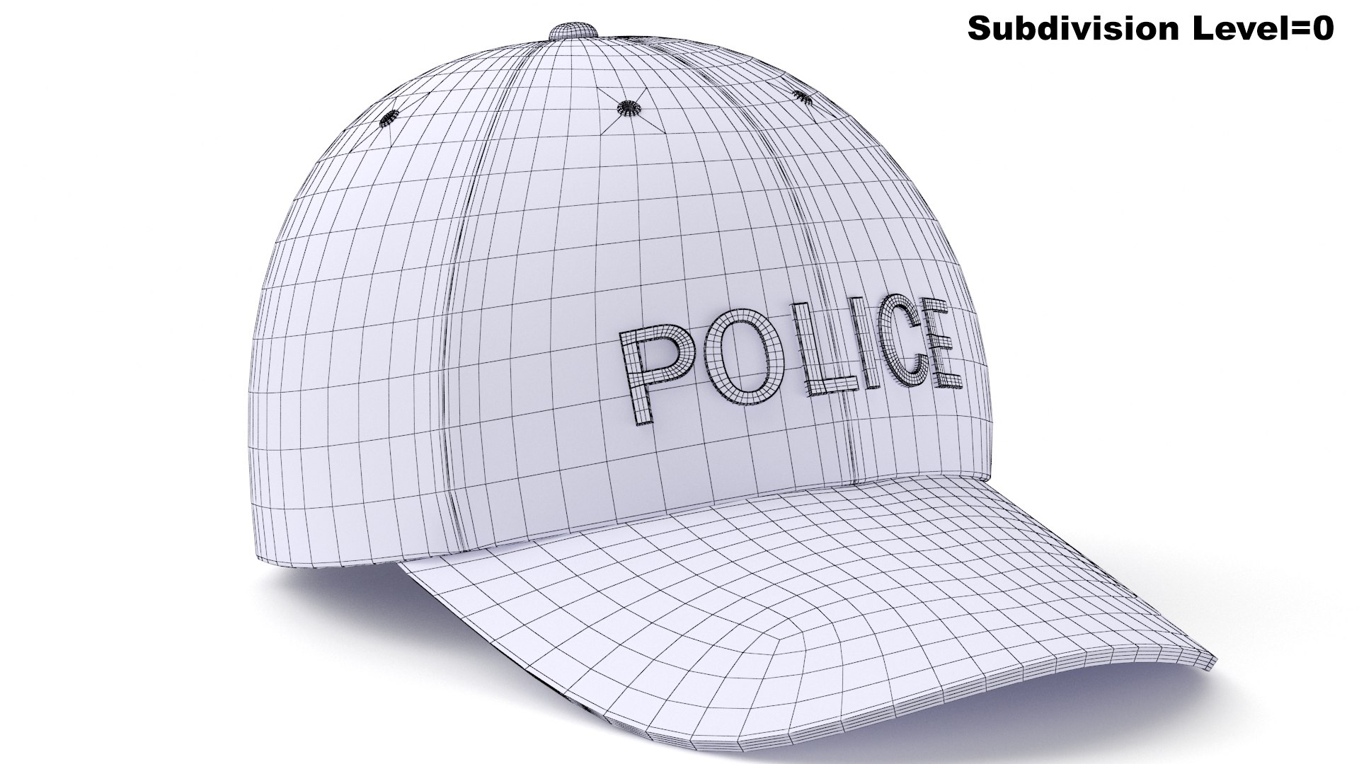 3D Police Baseball Cap Model - TurboSquid 2292821