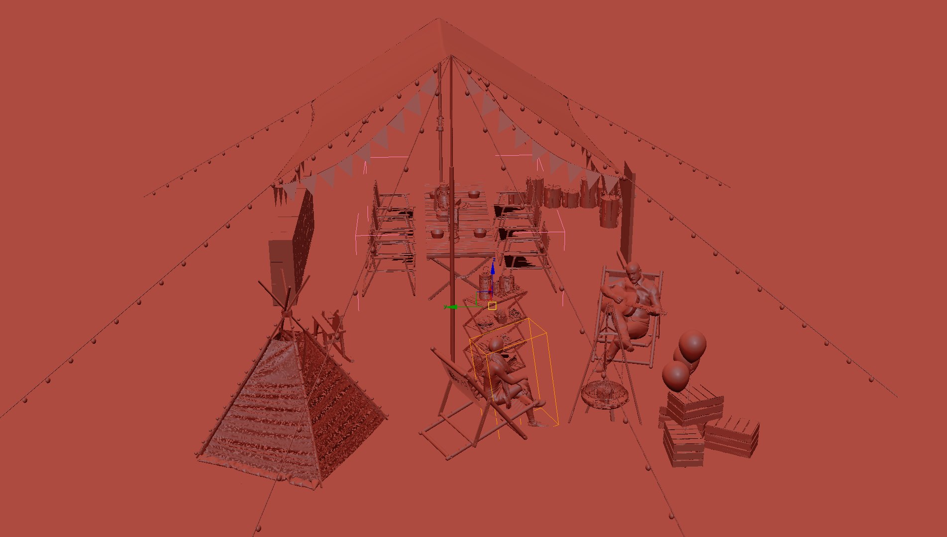 Modern Outdoor Camping Event Setup With Tent 785 3D Model - TurboSquid ...