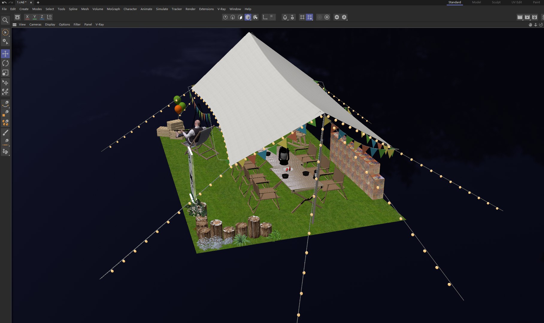 Modern Outdoor Camping Event Setup With Tent 785 3D Model - TurboSquid ...