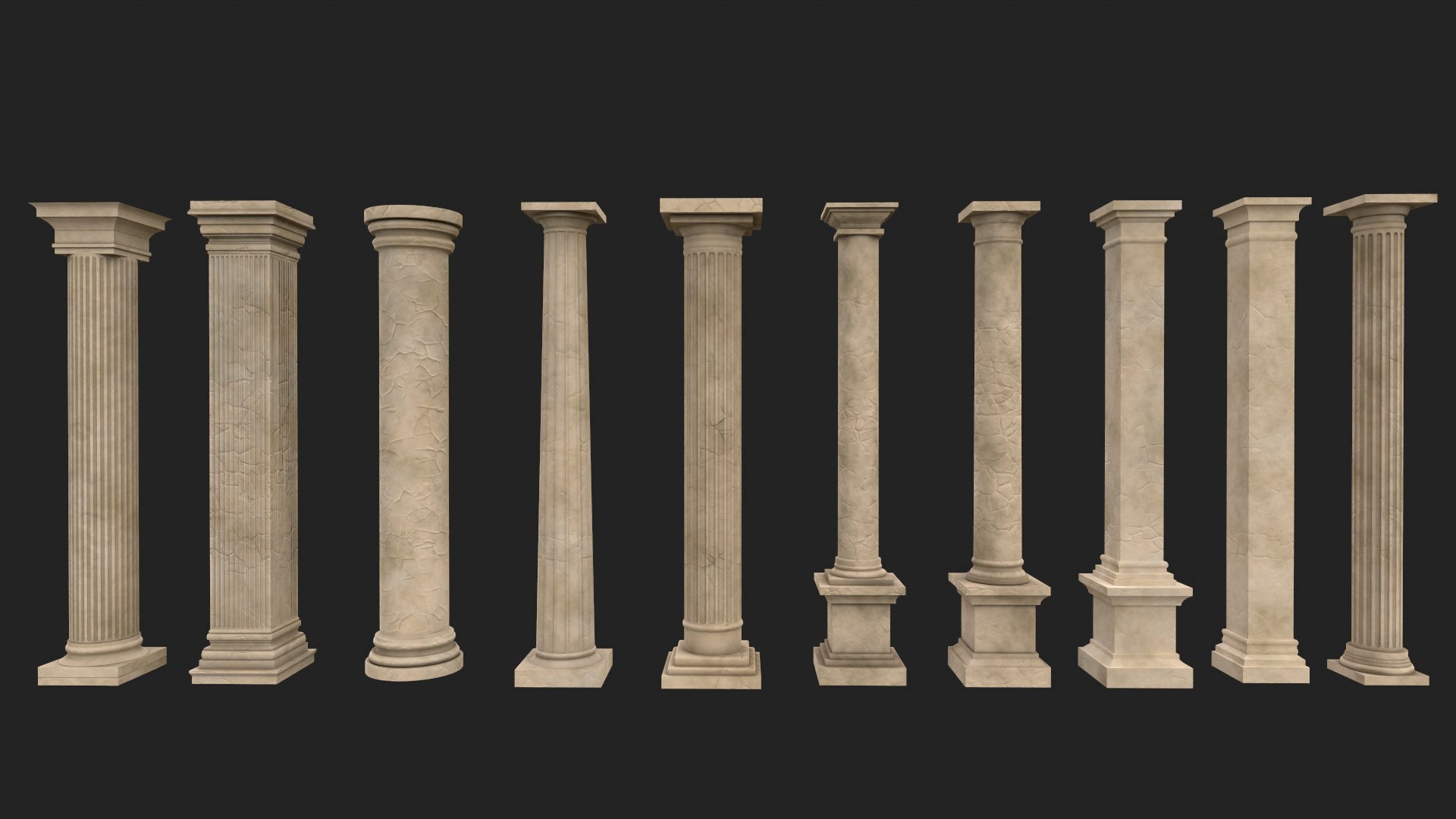 3D Ancient Columns Pack 1 Low-poly 3D Model - TurboSquid 2293512
