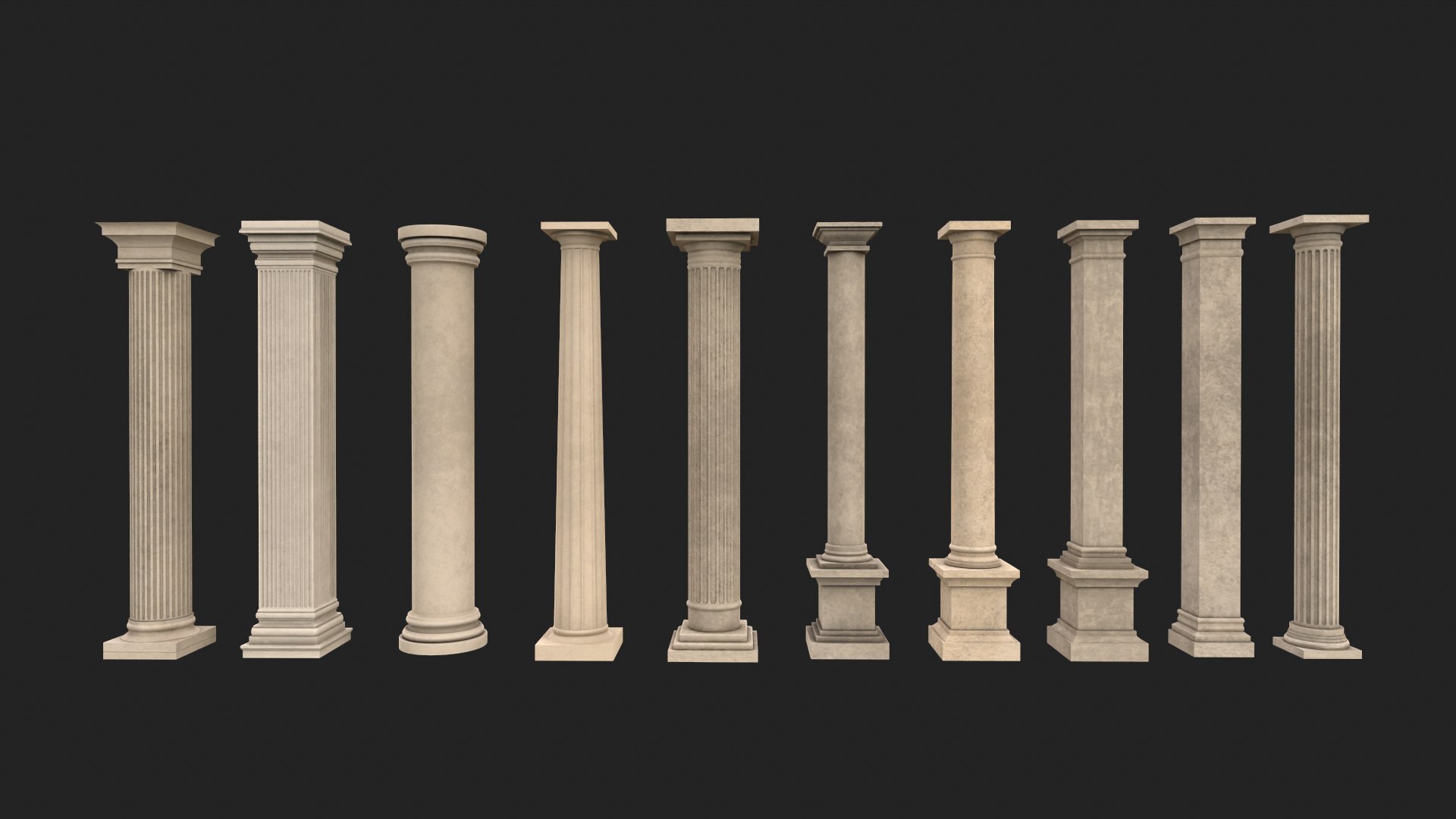 3D Ancient Columns Pack 1 Low-poly 3D Model - TurboSquid 2293512