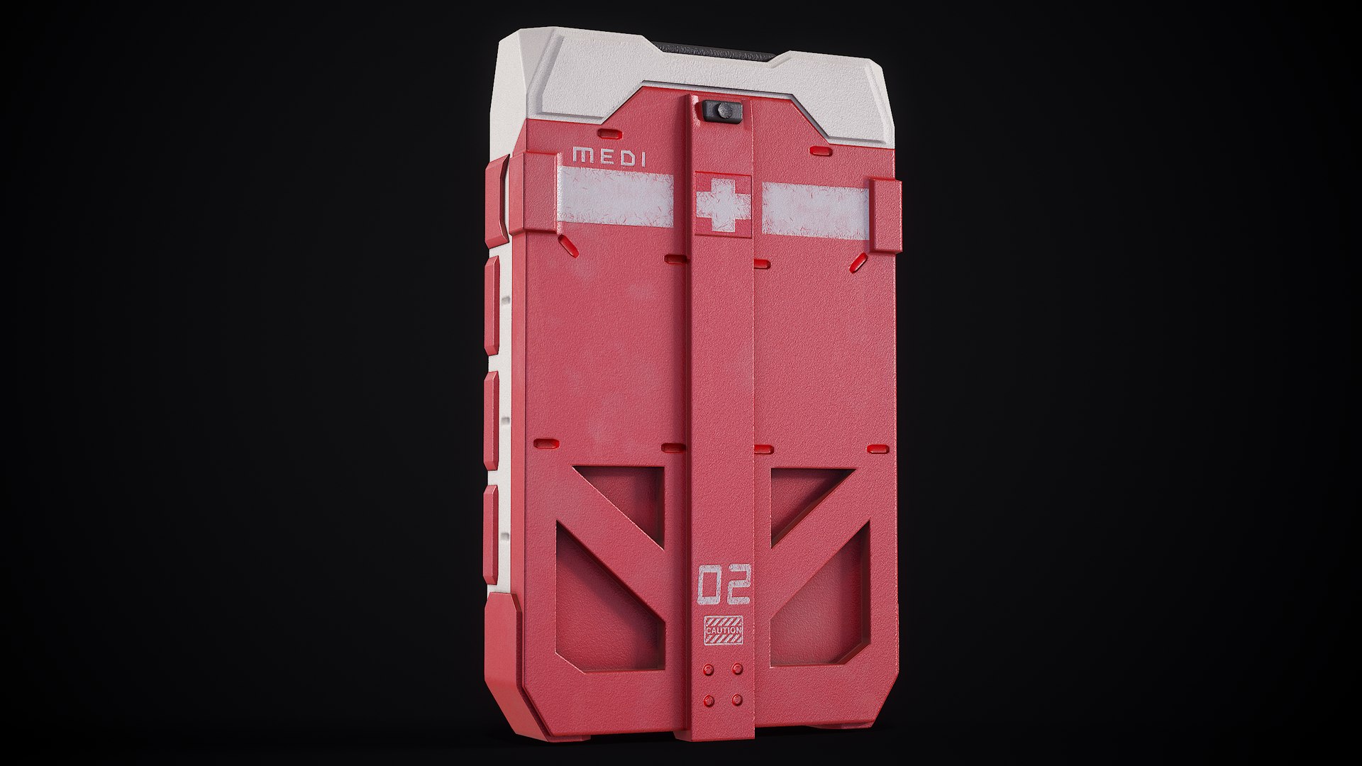 Sci-Fi First Aid Medical Box Lowpoly PBR 3D Model - TurboSquid 1754583