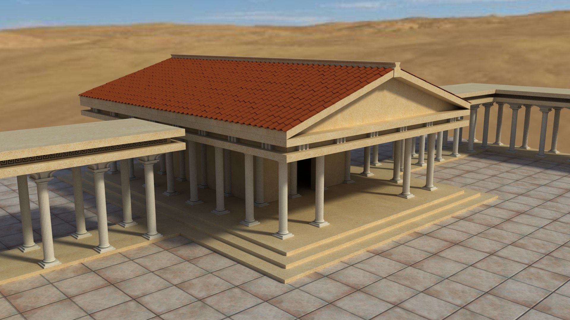 Greek Temple 3d Model