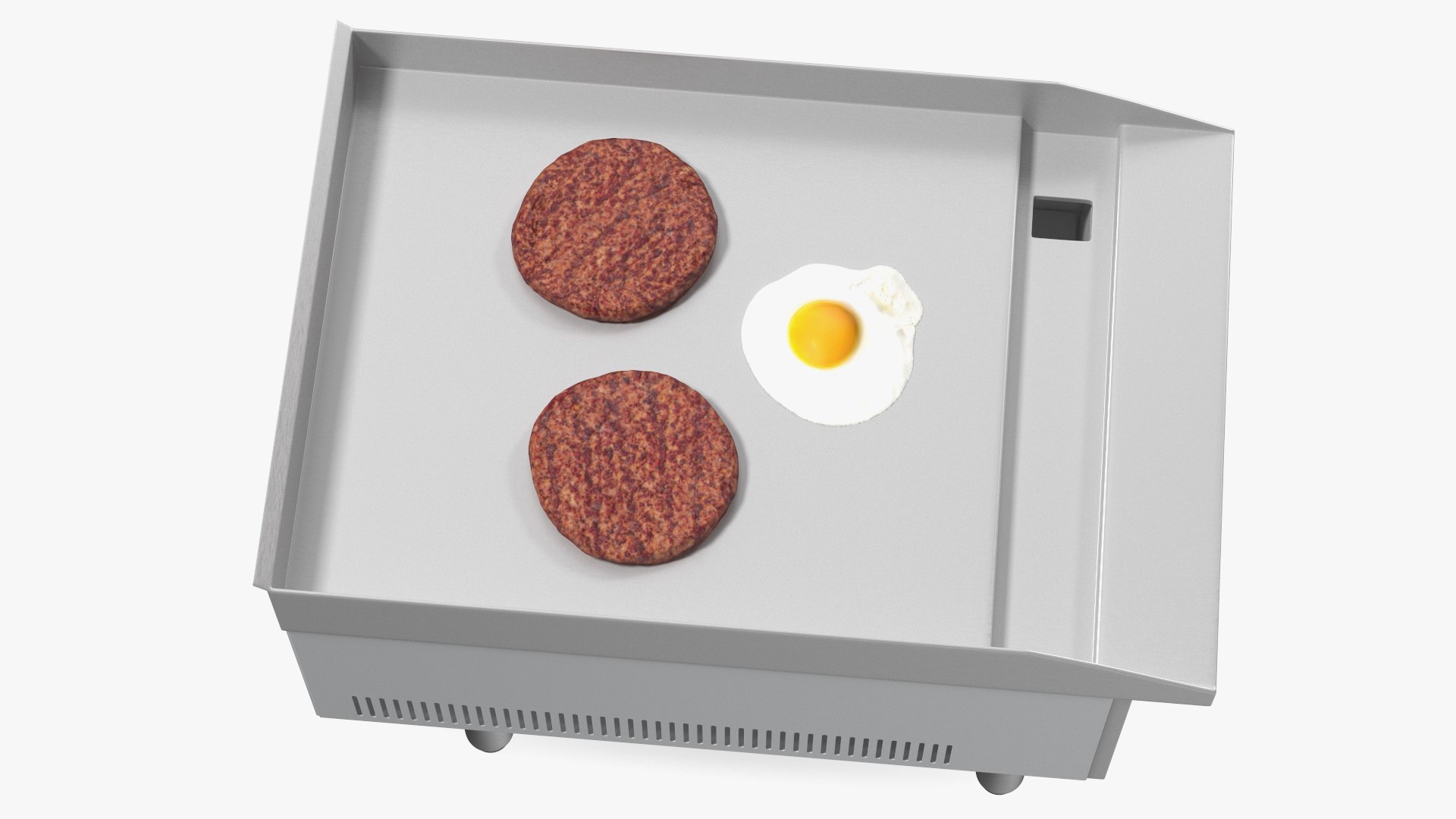 3D Small Flat Top Gas Countertop Griddle With Meal Model - TurboSquid ...