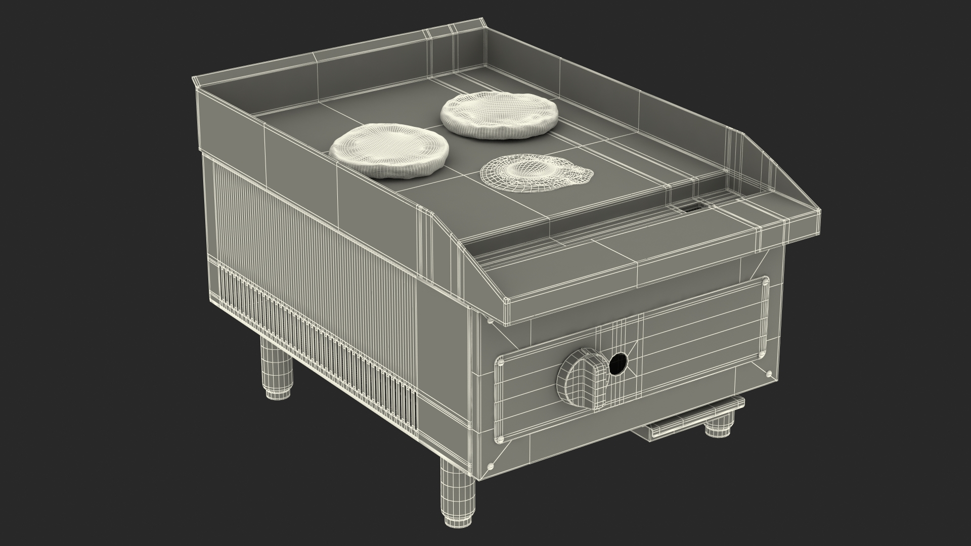 3D Small Flat Top Gas Countertop Griddle With Meal Model - TurboSquid ...