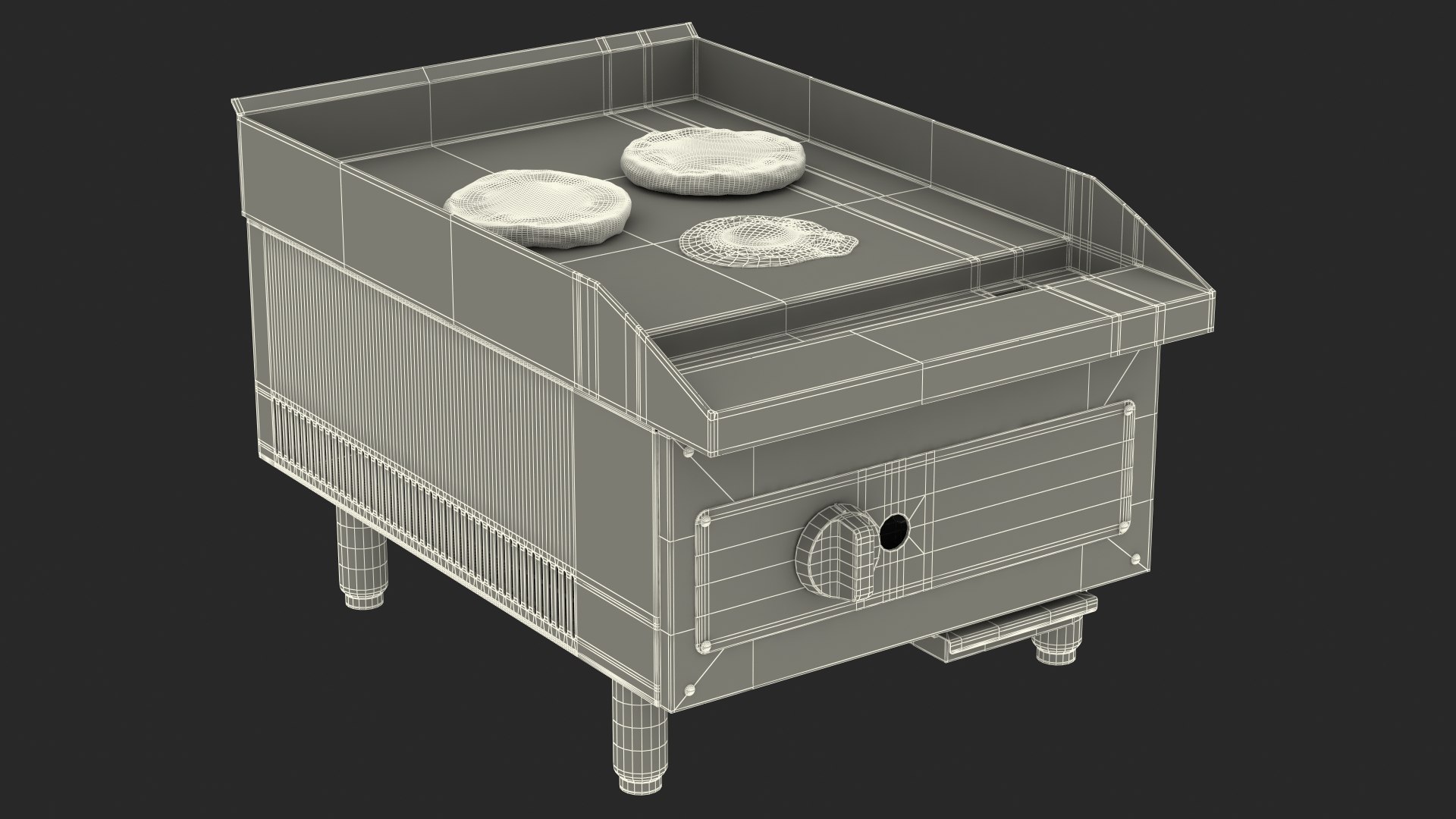 3D Small Flat Top Gas Countertop Griddle With Meal Model - TurboSquid ...