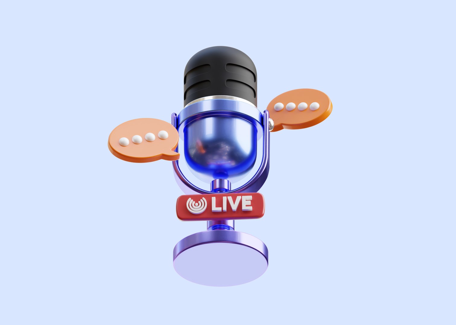 Live Podcast 3D Icon Illustration 3D Model - TurboSquid 2230275