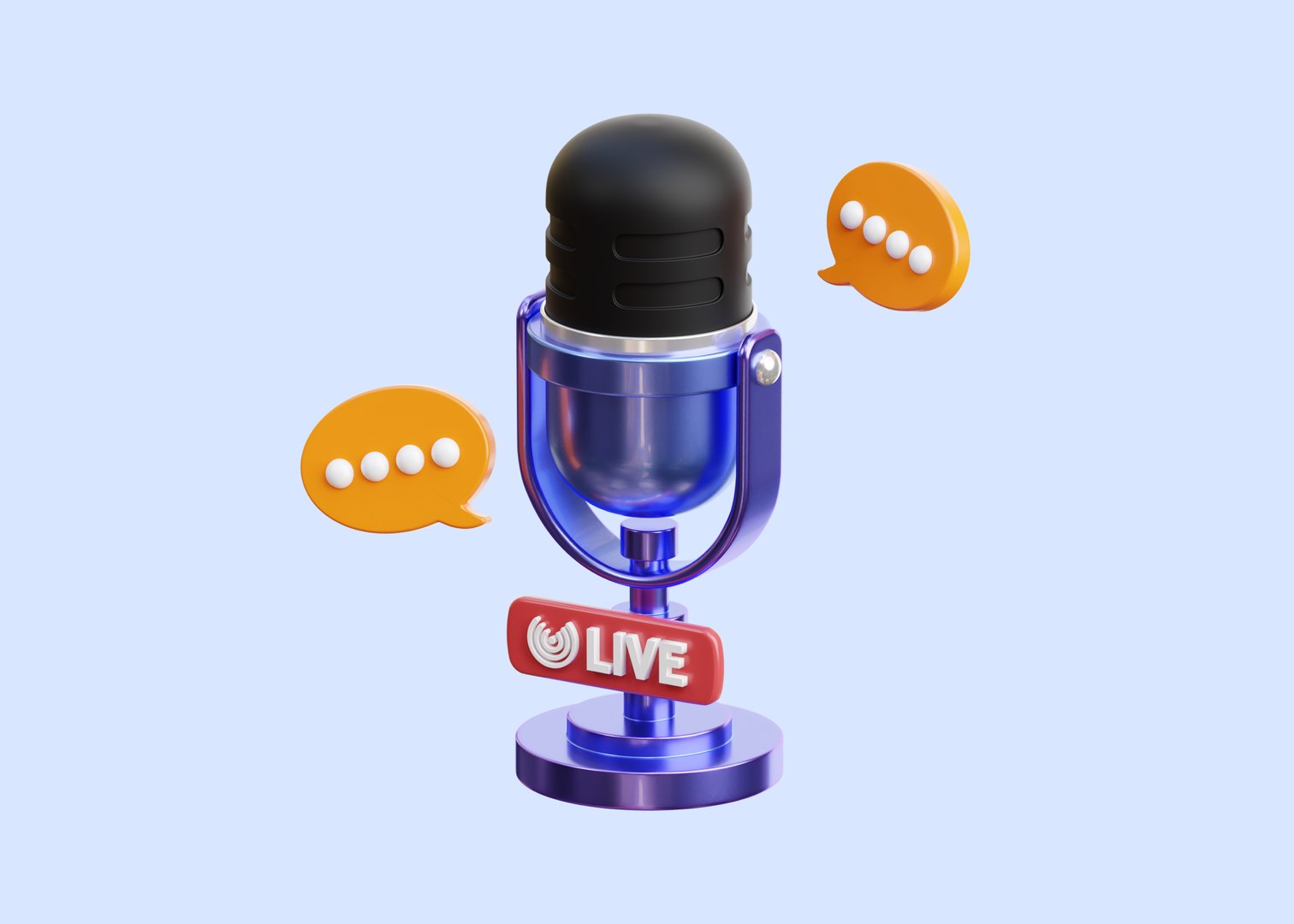 Live Podcast 3D Icon Illustration 3D Model - TurboSquid 2230275