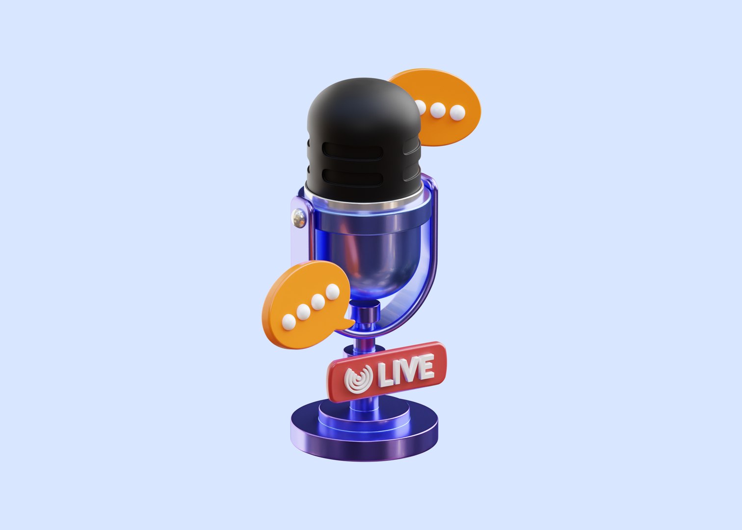 Live Podcast 3D Icon Illustration 3D Model - TurboSquid 2230275