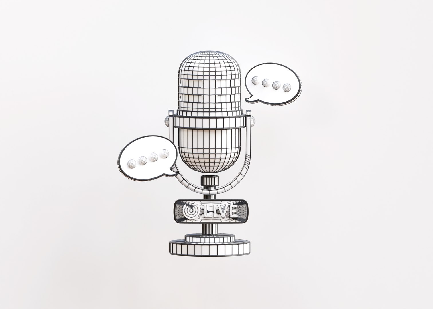 Live Podcast 3D Icon Illustration 3D Model - TurboSquid 2230275