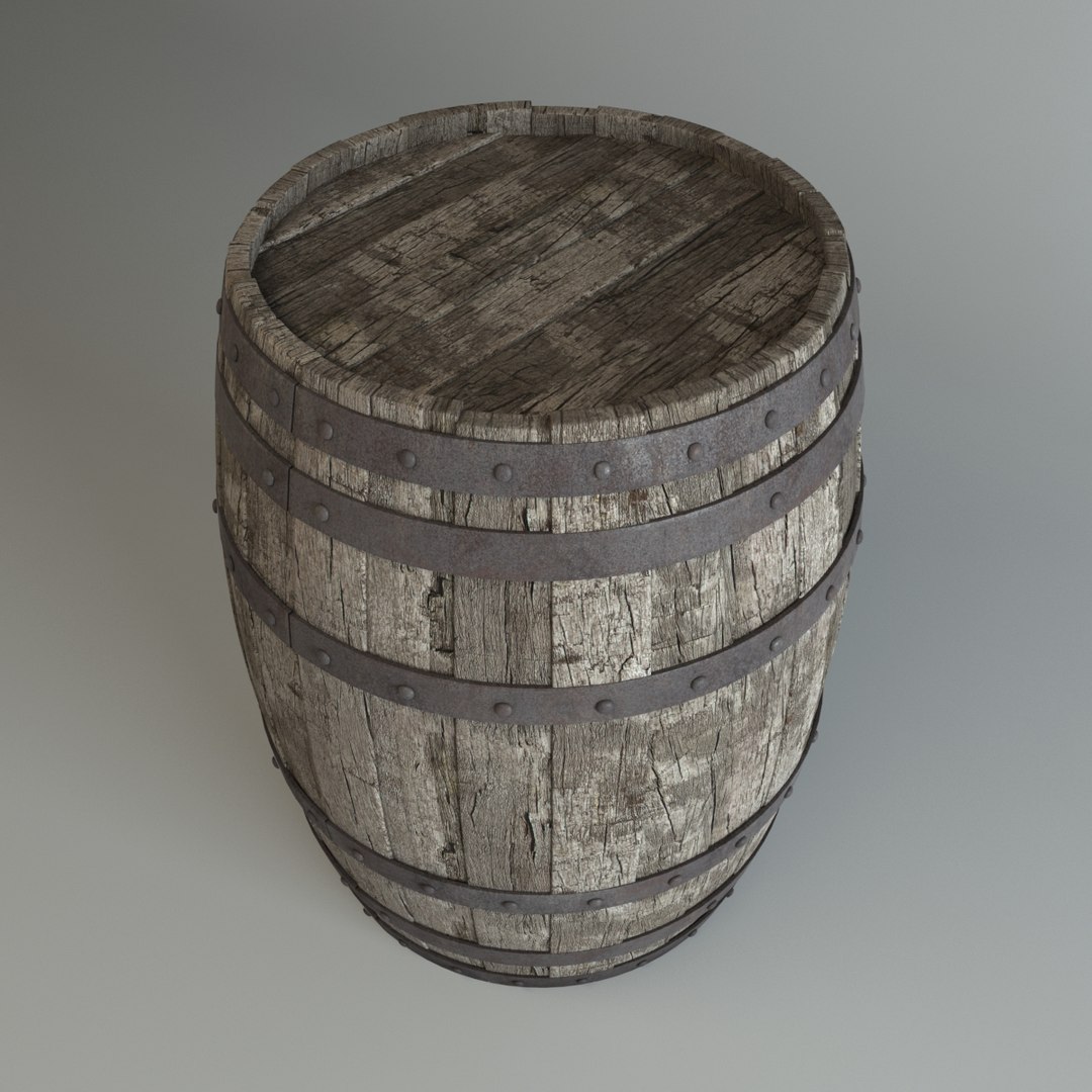 3d Wooden Barrel