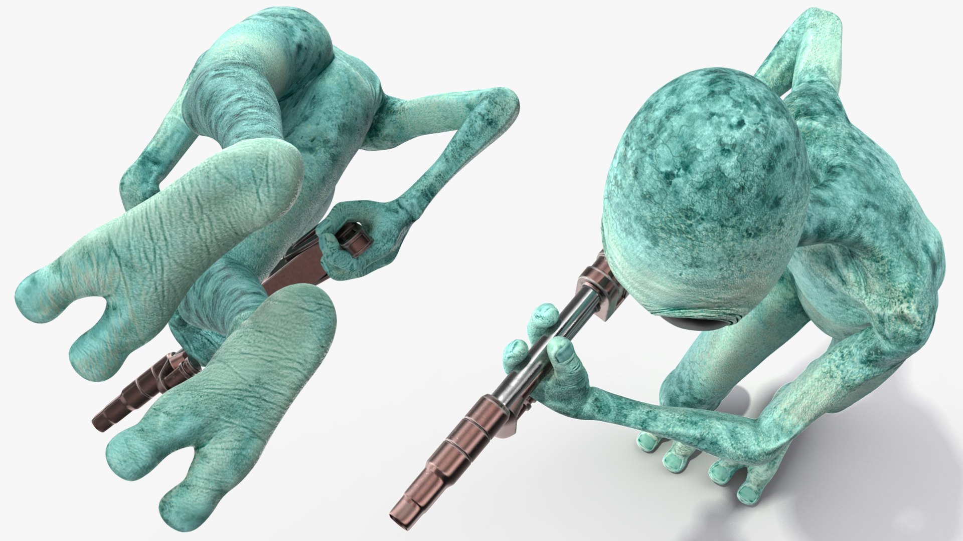 3D Model Extraterrestrial Alien Attacking Pose - TurboSquid 1631924