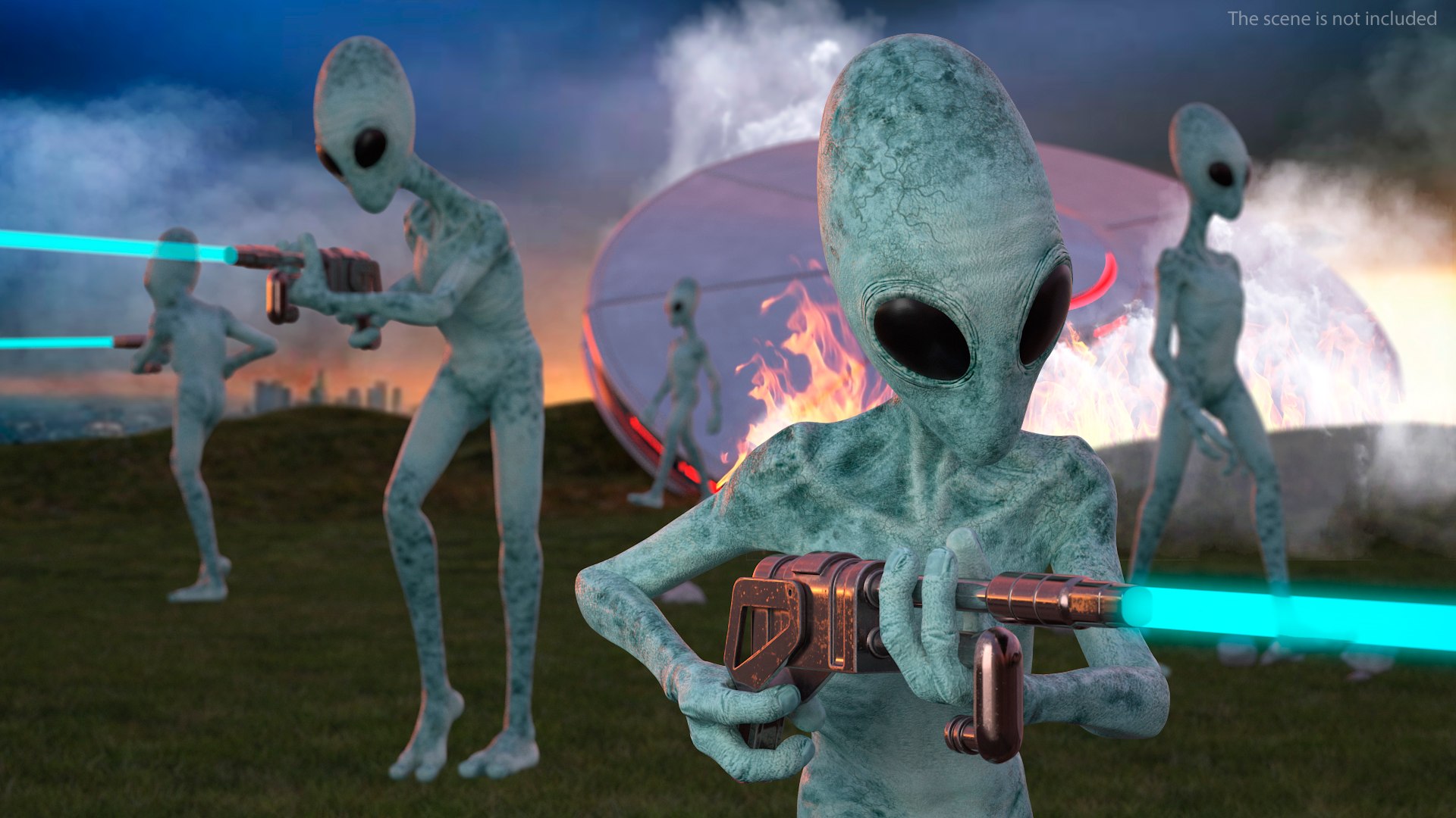 3D Model Extraterrestrial Alien Attacking Pose - TurboSquid 1631924