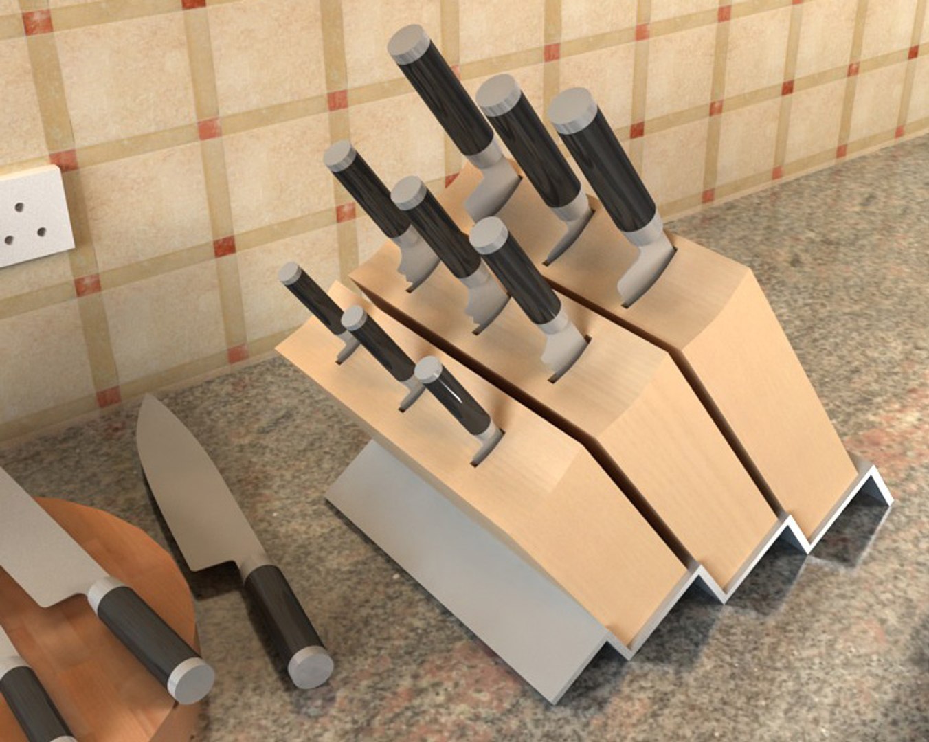 3d Knives Stand Model