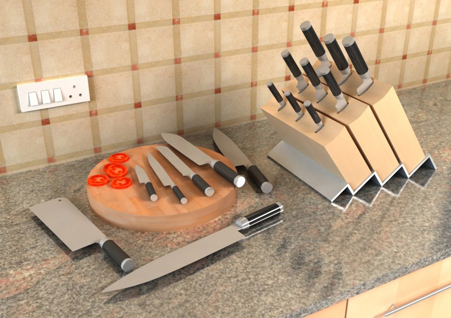 3d Knives Stand Model