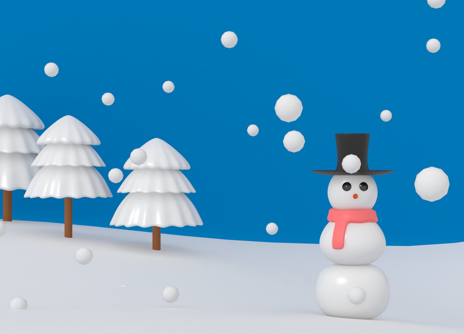 3D Cartoon Snowman Model - TurboSquid 1626217