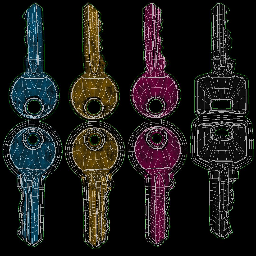 Colored keys model - TurboSquid 1281404