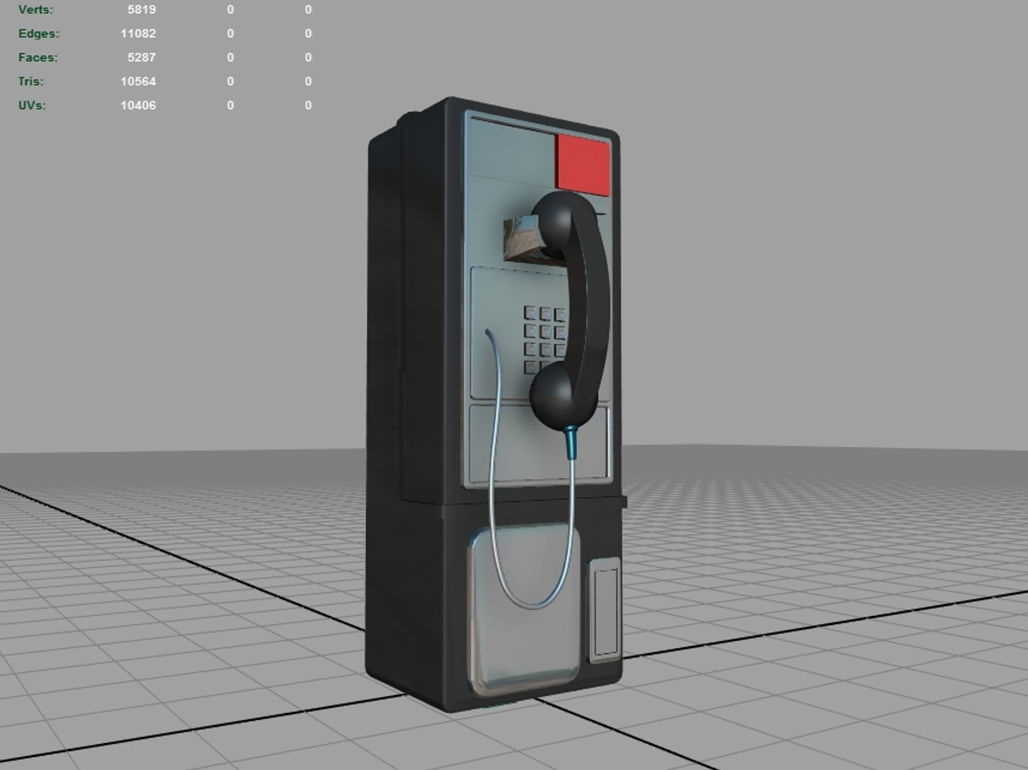 3d Model Of Public Pay Phone