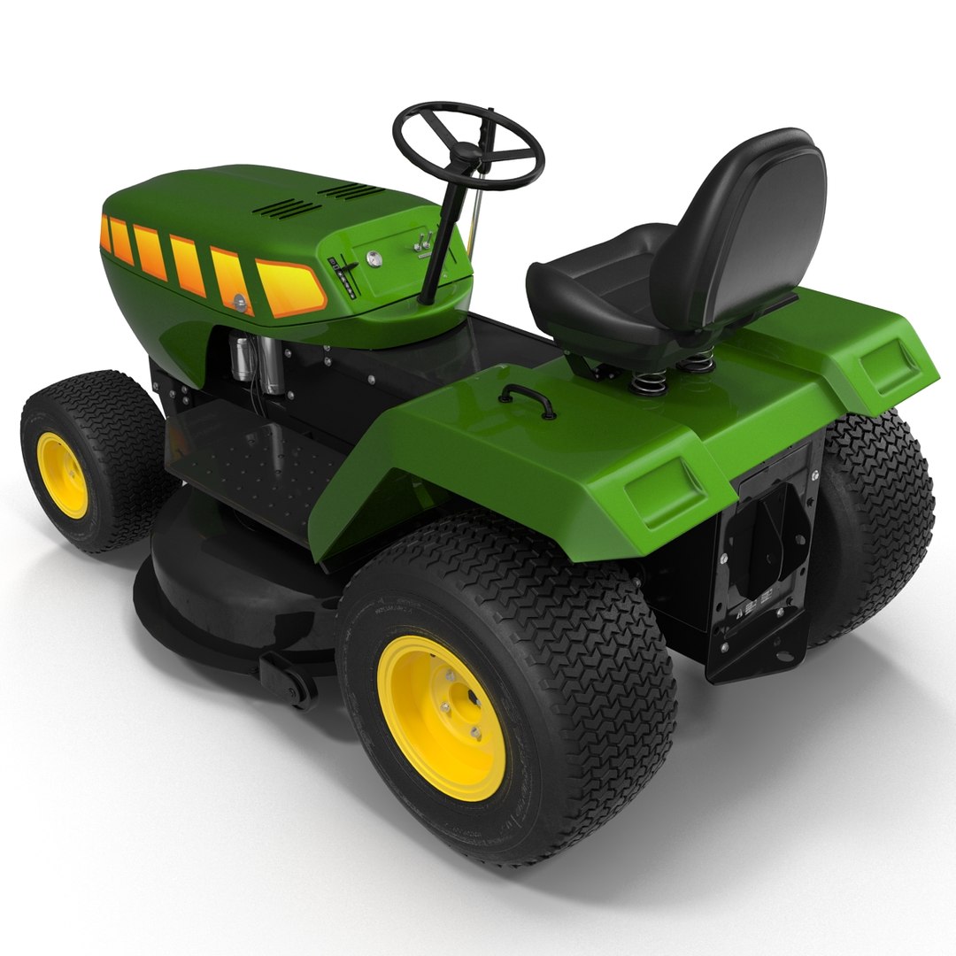 3d Model Of Lawn Tractor Rigged Modeled