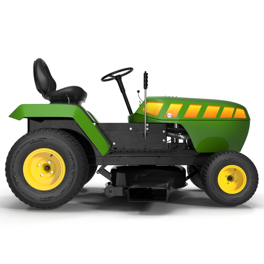 3d Model Of Lawn Tractor Rigged Modeled