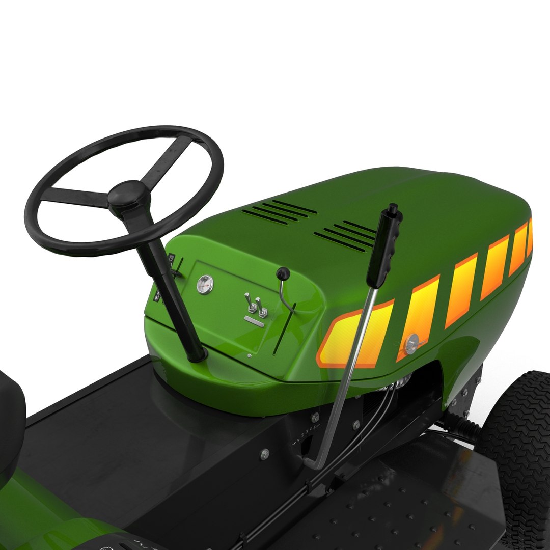 3d Model Of Lawn Tractor Rigged Modeled