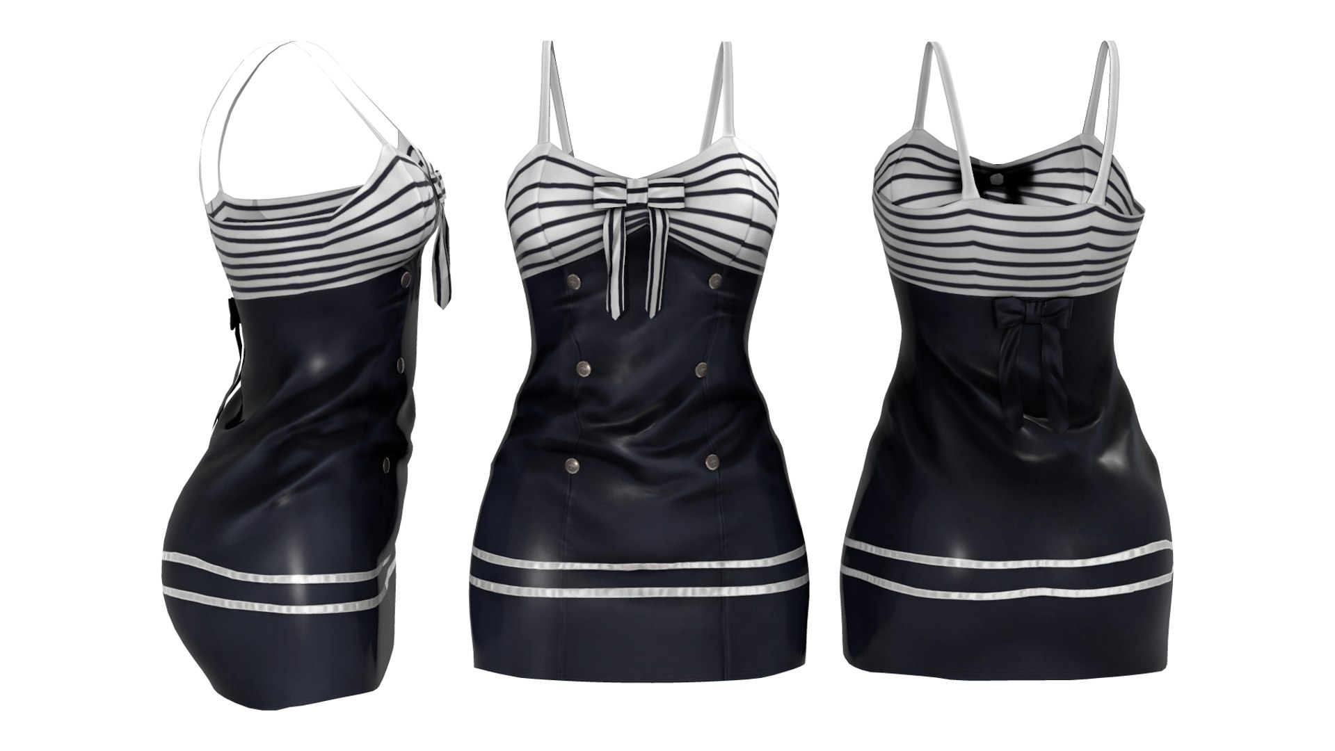 Sailor Mini Dress model - TurboSquid 1738575