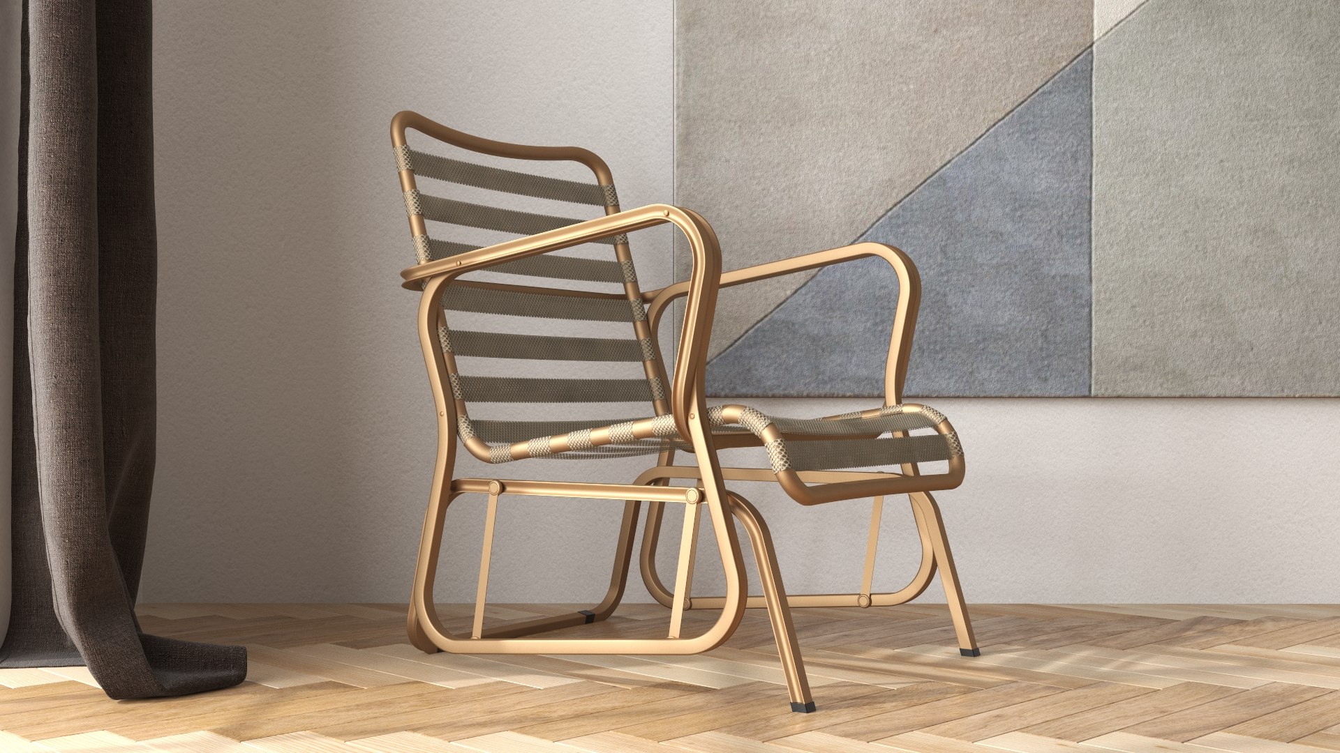Retro Racking Chair 3D - TurboSquid 2253450